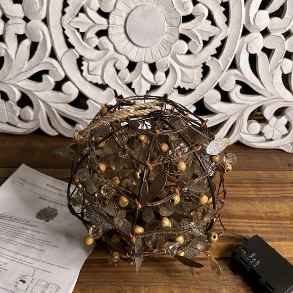 Pottery Barn | Accents | Pottery Barn Rustic Hanging Light Up Orb ...